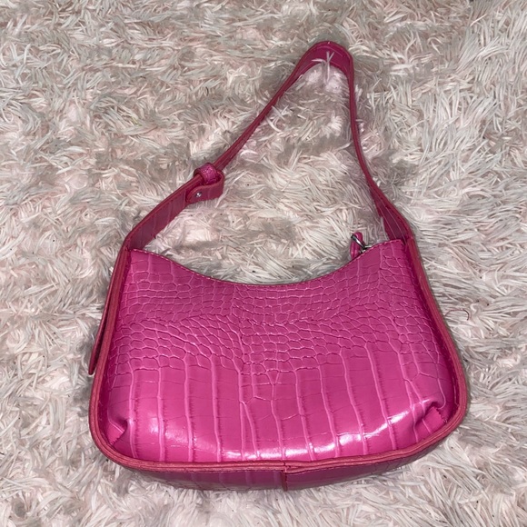 SHEIN | Bags | Pink Shoulder Bag Reptile Texture | Poshmark